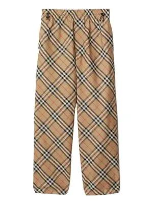 Burberry Check Twill Trousers - Sand Beige