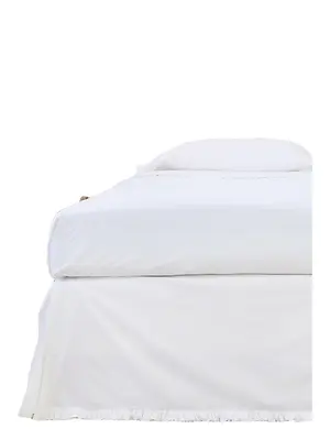 POM POM AT HOME Audrey Cotton Percale Bedskirt - White