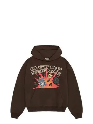 BROKEN PLANET Out Of Service Hoodie - Brown