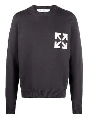 Off-White Arrow Knit Crewneck Sweatshirt - Black