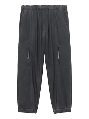 Izzue Tapered Cotton Trousers - Black