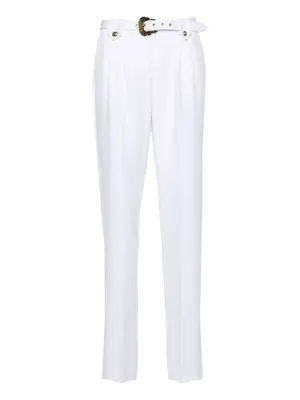 Versace Baroque Buckle Tapered Trousers - White