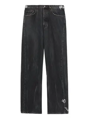 MAGLIANO Distressed Straight-leg Jeans - Black