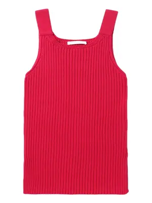 Helmut Lang Side-slit Ribbed-knit Tank Top - Pink