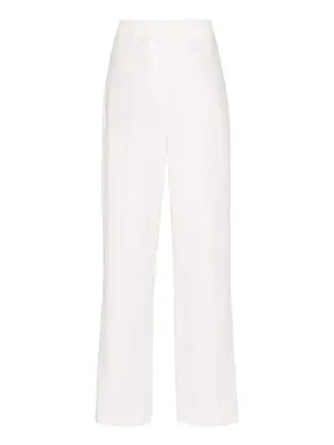 Brunello Cucinelli Pressed-crease Straight-leg Trousers - White