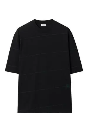 Burberry Striped Cotton T-shirt - Black