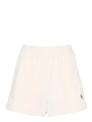 SPORTY & RICH Velour Mini Shorts - Neutrals