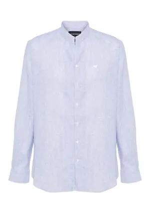 EMPORIO ARMANI Logo-embroidered Striped Shirt
