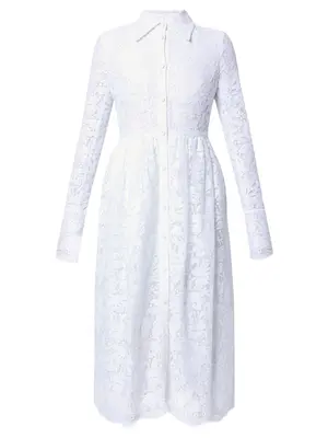 Erdem Corinne Belted Lace Shirt Dress - Neutrals