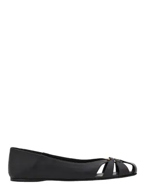 FERRAGAMO Gancini Ornament Ballerina Flats - Black