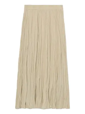 B+AB High-rise Crinkled Midi Skirt - Neutrals