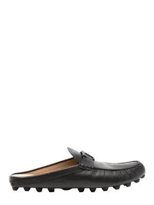 TOD'S Timeless Gommino Leather Mules - Black