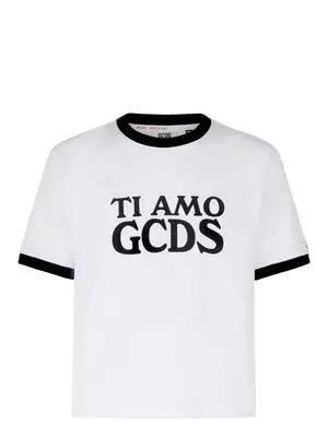 Gcds Slogan-print Cotton T-shirt - White