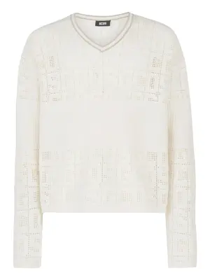 Gcds Monogram Macramé Jumper - White