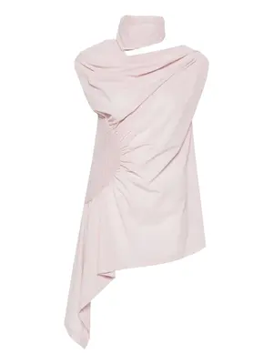 Issey Miyake Crepe Draped Blouse - Pink