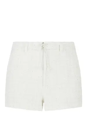 Gcds Sequin-embellished Tweed Shorts - White