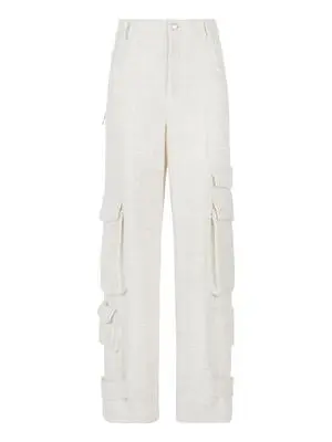 GCDS GCDS Sequin-Embellished Tweed Cargo Trousers