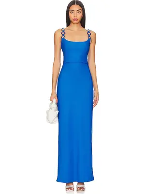 SAUDADE French Maxi Dress - Blue