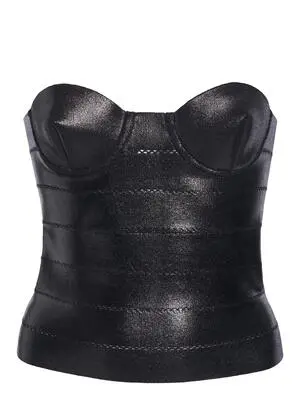 TOM FORD Intarsia Strapless Bustier Top - Black