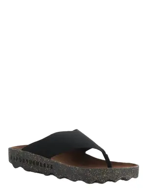 Fly London Asportuguesas By Fly London Cami Platform Flip Flop Black Eco Faux Suede