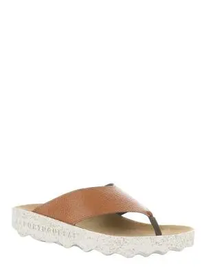 Fly London Asportuguesas By Fly London Cami Platform Flip Flop Tan Eco Faux Leather