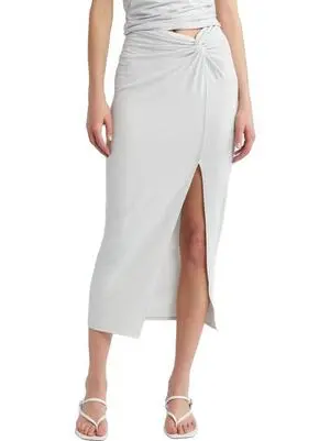 OPEN EDIT Twist Front Maxi Skirt Grey Glacier