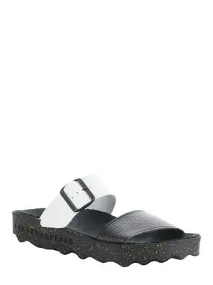 Fly London Asportuguesas By Fly London Coly Platform Slide Sandal Black/ White