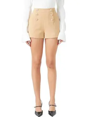 Endless Rose Endless Rose High Waist Sailor Shorts Taupe
