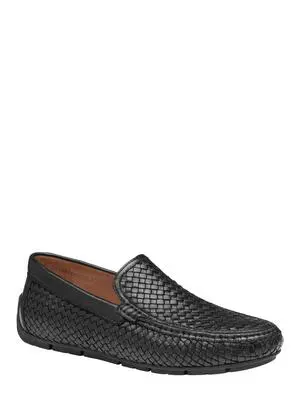 Johnston & Murphy Collection Baldwin Woven Leather Driving Shoe - Black Sheepskin