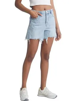 1822 Denim Dad Distressed High-waist Denim Cutoff Shorts - Joyce