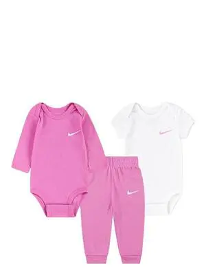 Nike Solid 3-piece Bodysuits & Joggers Set - Playful Pink