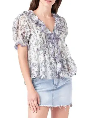ENGLISH FACTORY English Factory Floral Print Ruffle Top
