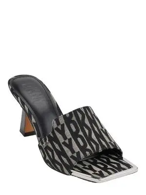 Dkny Square Toe Slide Sandal - Black/eggnog