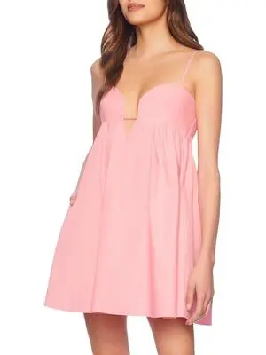 Susana Monaco Cotton Poplin Mini Sundress - Knockout Pink