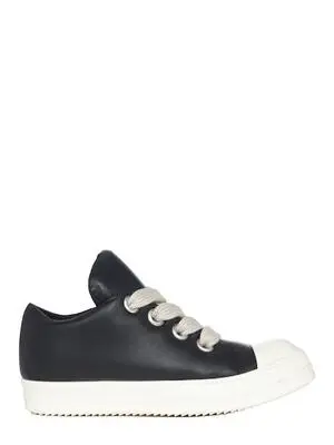 Rick Owens Jumbo Lace Padded Low-top Sneakers - Black/milk