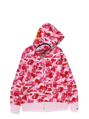 A BATHING APE ABC Camo Shark PONR Full Zip Hoodie Pink