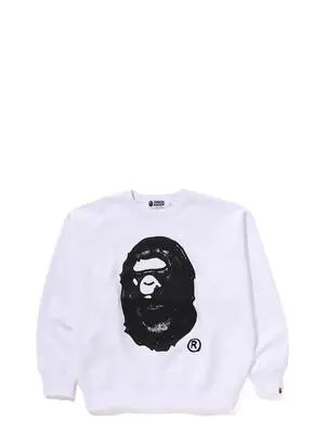 A BATHING APE X Joshua Vides Ape Head Crewneck Sweatshirt - White