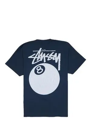 StÜssy 8 Ball Pigment Dyed Tee Shirt - Navy Blue