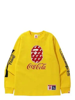 A BATHING APE X Coca Cola Long Sleeve Tee Shirt - Yellow