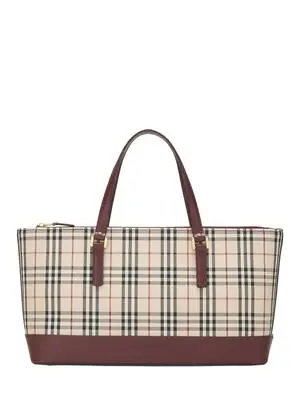 Burberry House Check Jacquard Handbag - Burgundy