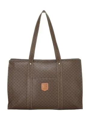 Celine Macadam Coated Canvas Tote - Brown