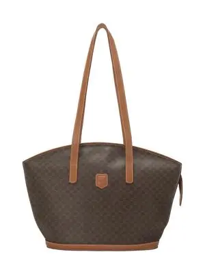 Celine Macadam Coated Canvas Tote - Brown