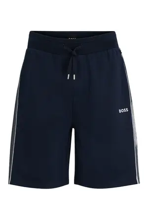 BOSS Logo-embroidered Track Shorts - Blue