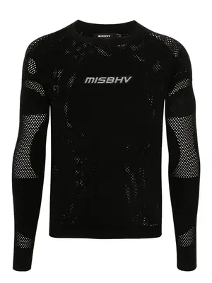 MISBHV Logo-appliqué Open-knit Jumper - Black