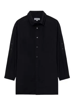 Yohji Yamamoto Layered-collar Cotton Shirt - Black