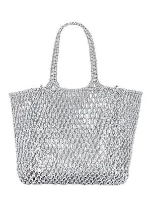 BTB LOS ANGELES Siena Metallic Tote - Silver