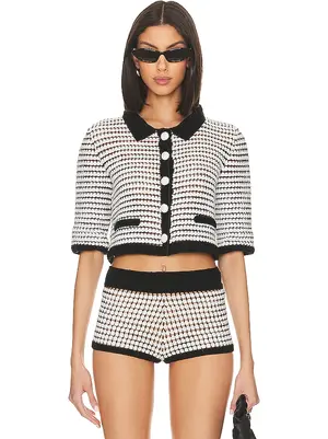 My Beachy Side X Crochet Cropped Cardigan - Black & White