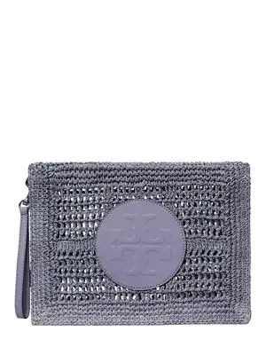 Tory Burch Tory Burch Ella Hand Crochet Wristlet Gray