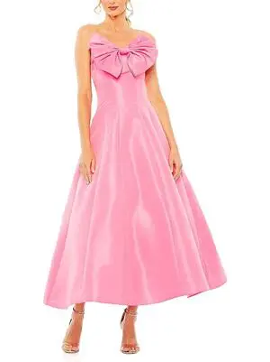 Mac Duggal Mac Duggal Bow Detailed Strapless Gown Candy Pink