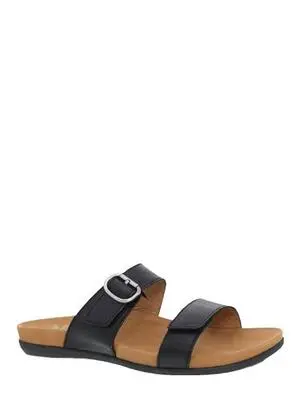 Dansko Justine Leather Slide Sandal - Black